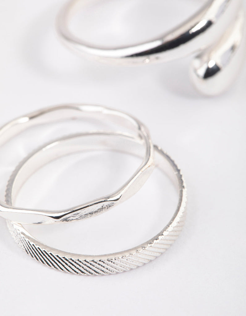 Silver Classic Wrap Ring Pack - Lovisa